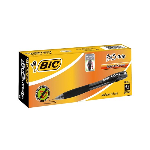 BIC PEN BU3 GRIP BALLPOINT BLACK