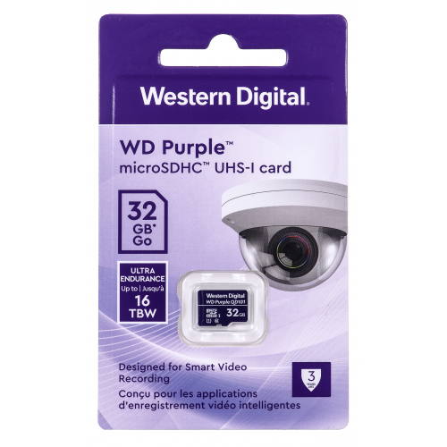 Western Digital SC QD101 Micro SD Card 32GB WD Purple Surveillance ...
