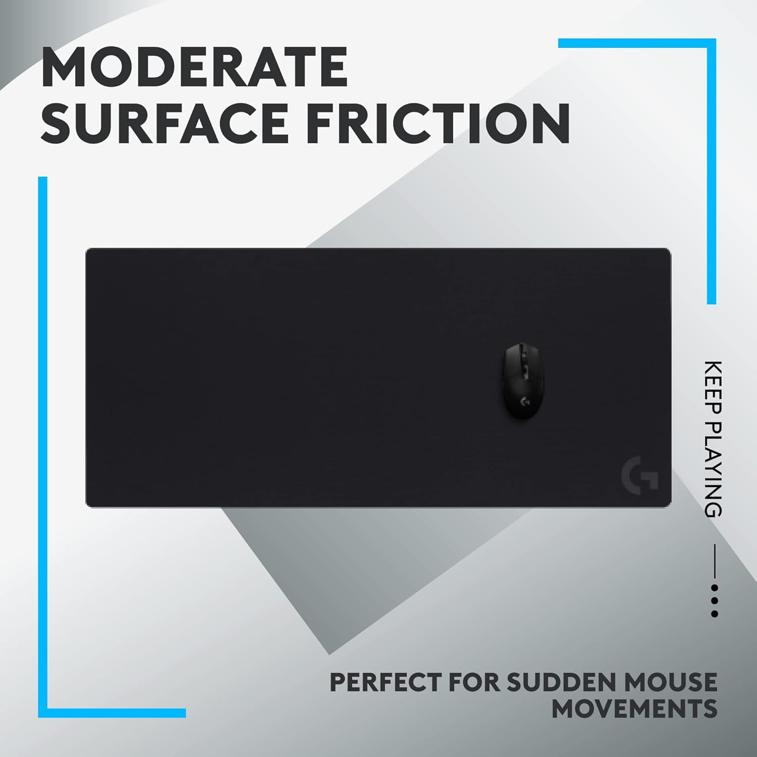 Logitech G840 XL Cloth Gaming Mouse Pad - 0.12 in Thin, Stable Rubber ...