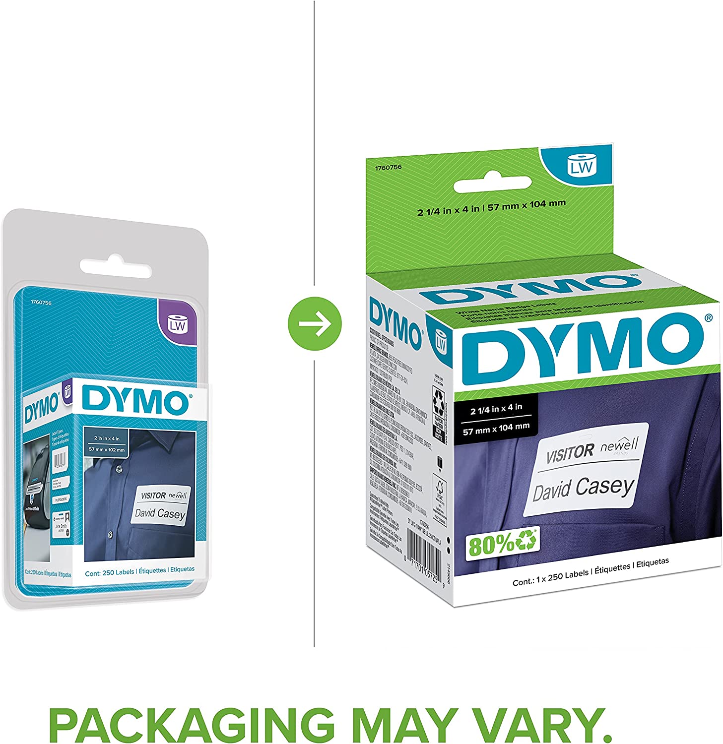 DYMO LabelWriter - White Adhesive Name Badges Labels