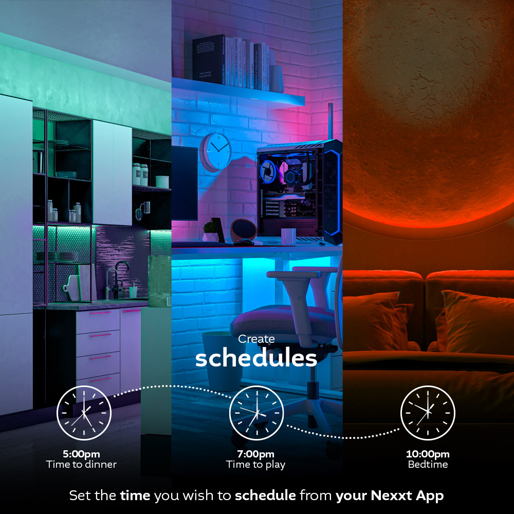 Nexxt Smart Wi-Fi LED Neon RGBIC Light Strips - 16.4ft (NHB-S614)