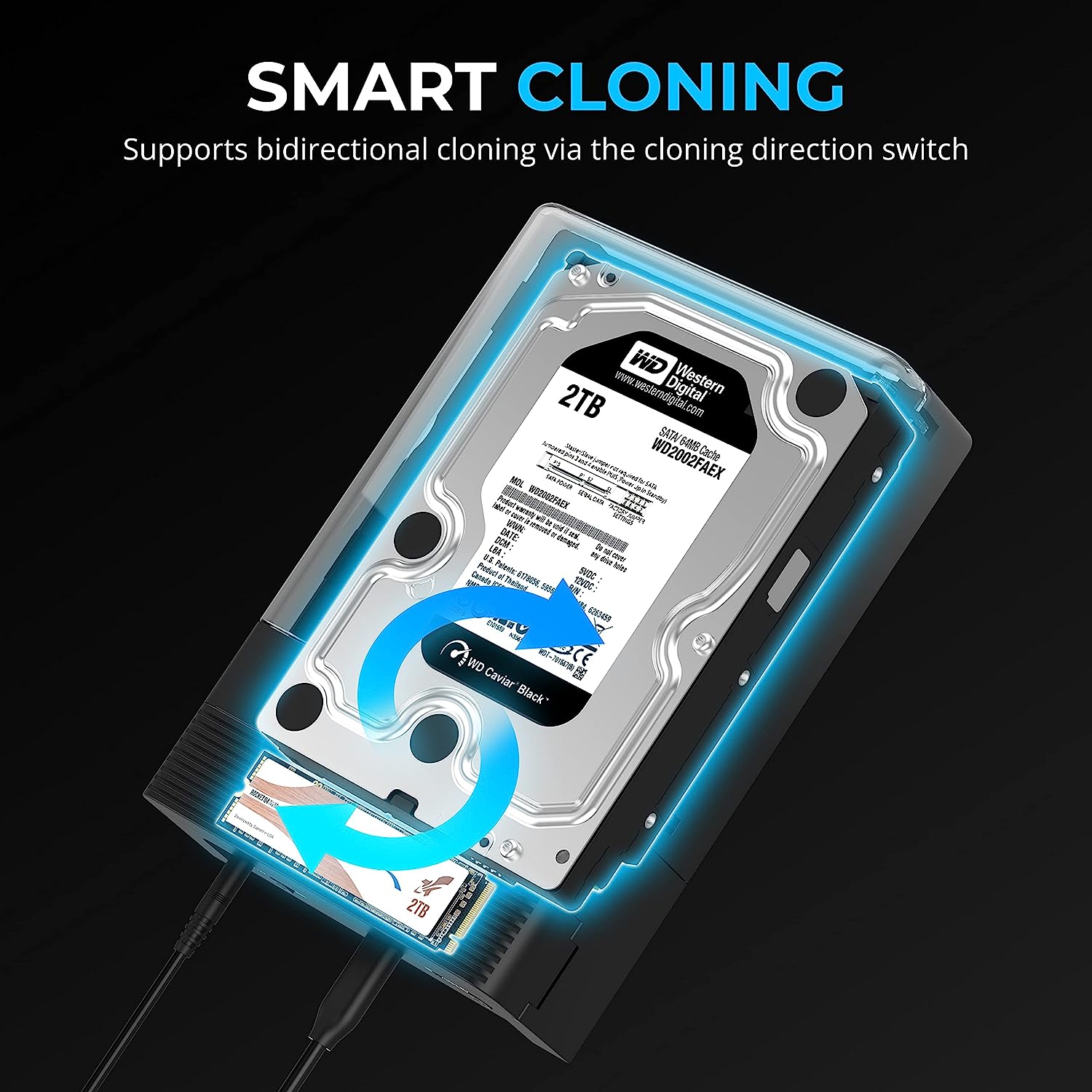 Sabrent USB Type-C Lay Flat Docking Station for M.2 PCIe NVMe & SATA 2.5/3.5"