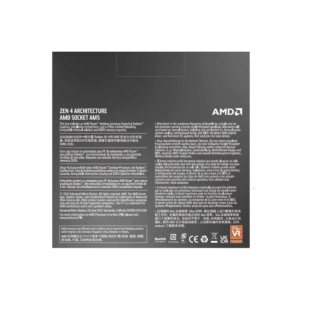 AMD Ryzen 7 7700X 8-Core, 16-Thread Unlocked Desktop Processor