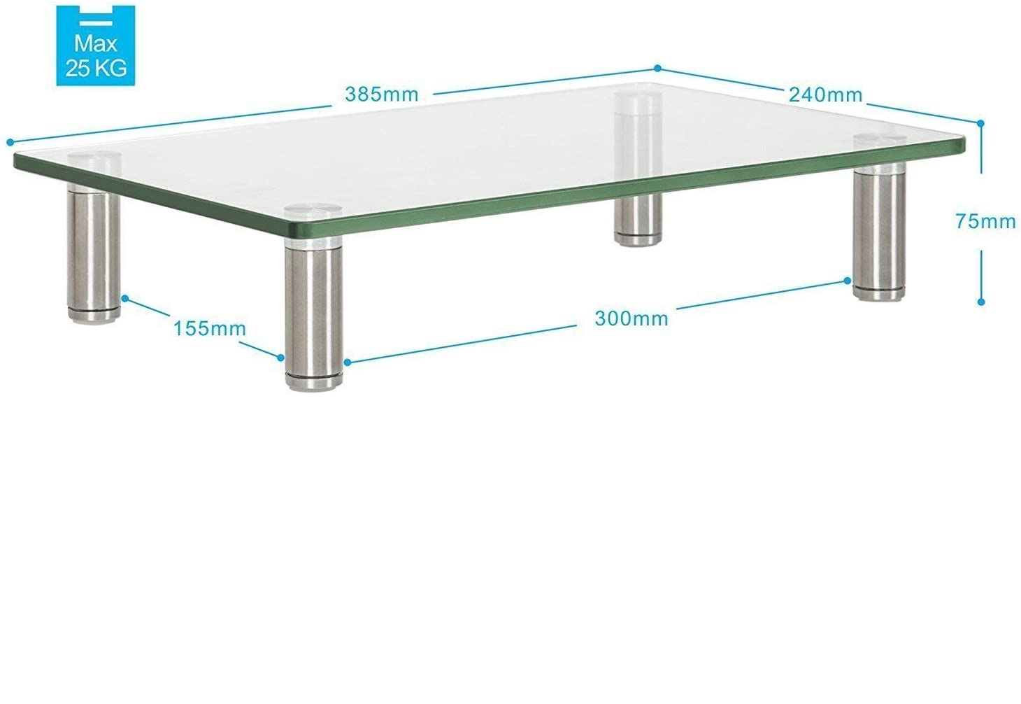 FITUEYES Monitor Stand –Adjustable Glass Computer Monitor Riser, Clear ...