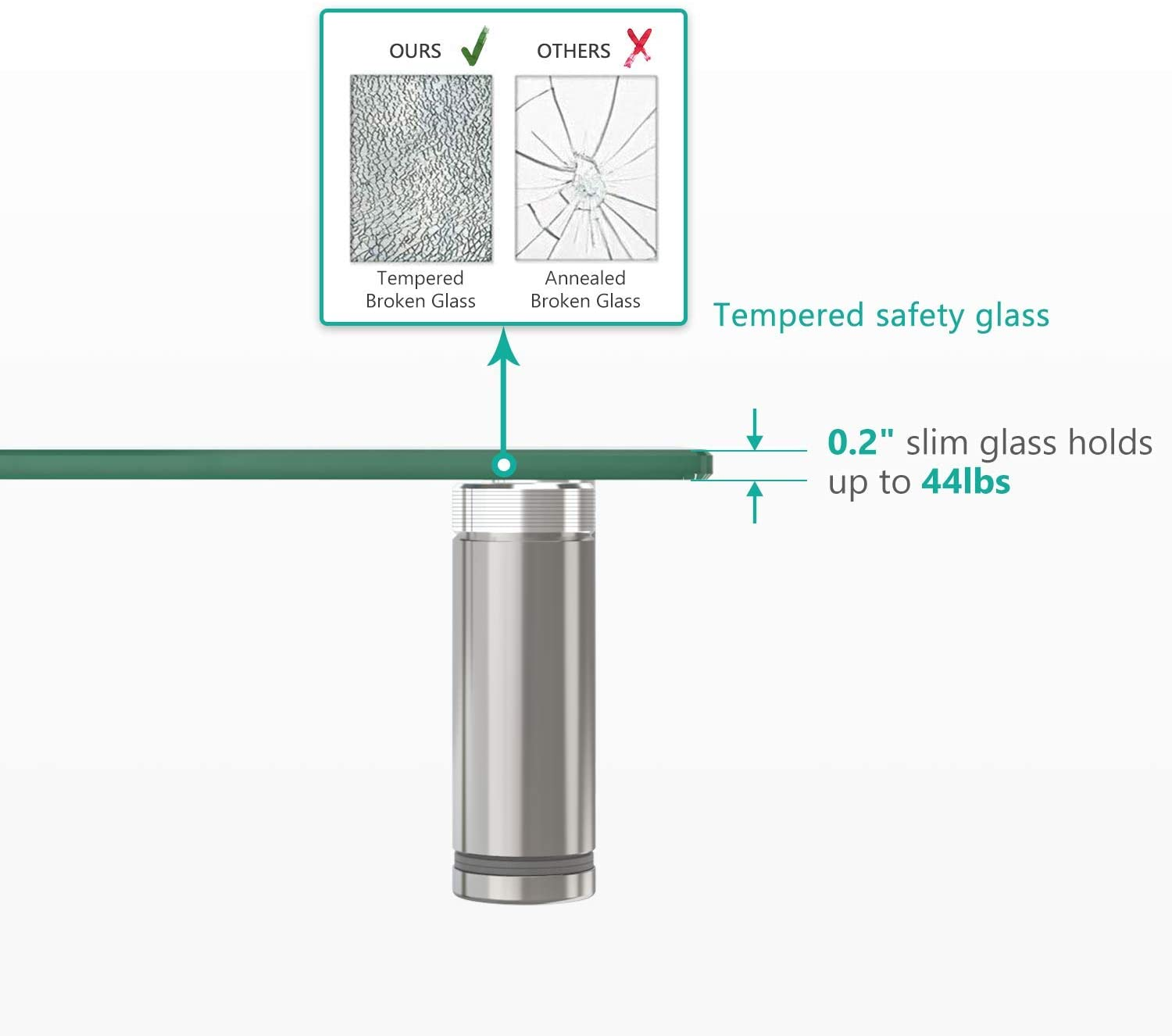 WALI Tempered Glass Monitor Riser Desktop Stand Height Adjustable Table ...