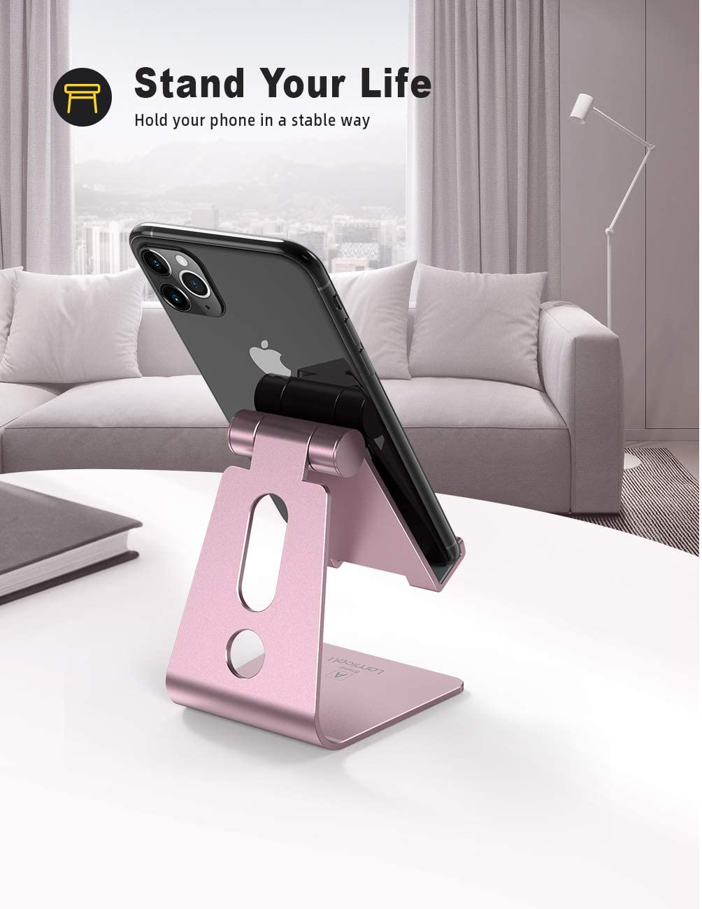 Adjustable Cell Phone Stand - Lamicall Desk Phone Holder, Cradle Dock ...