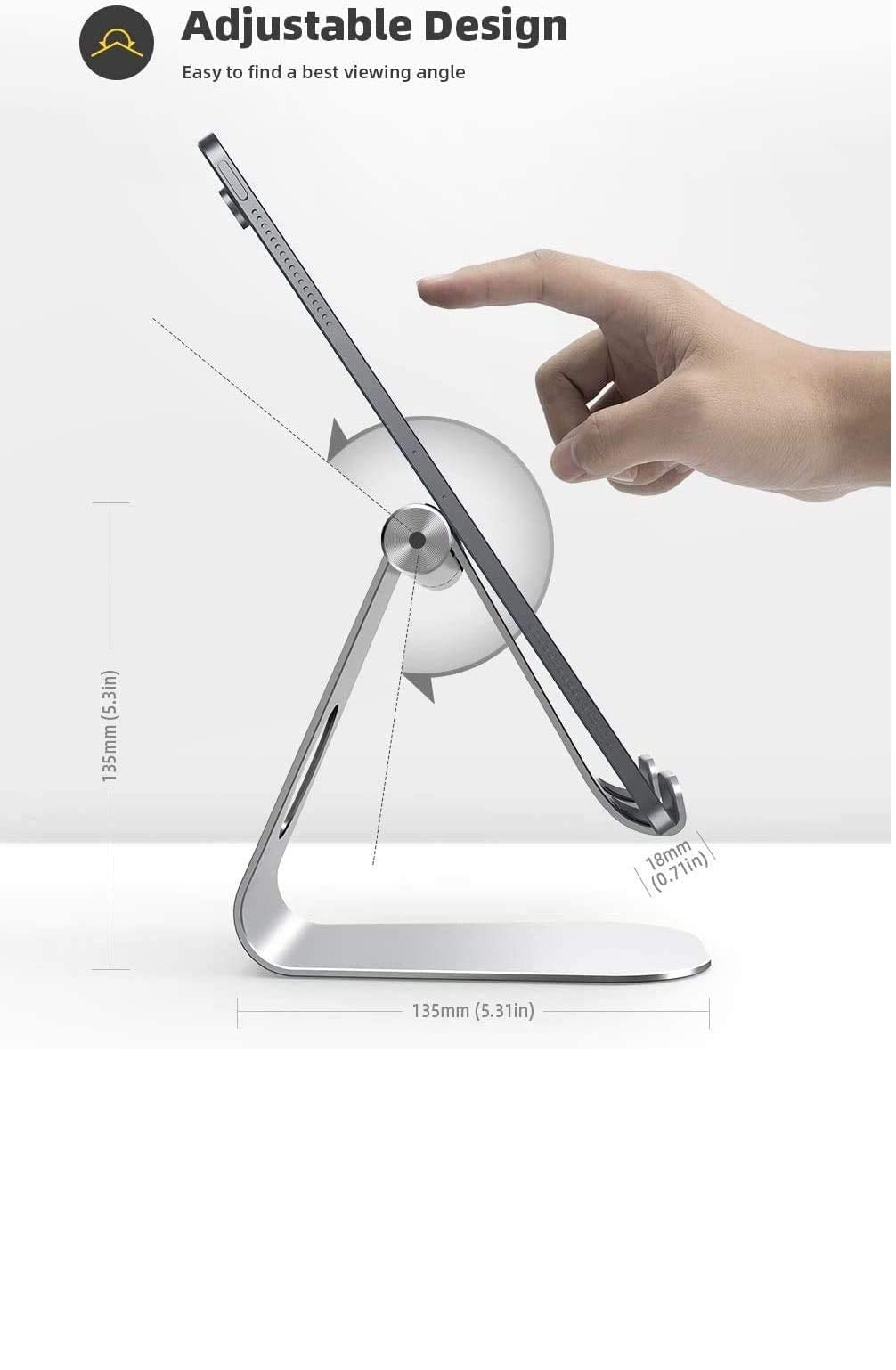 Tablet Stand Adjustable, Lamicall Tablet Stand - Silver