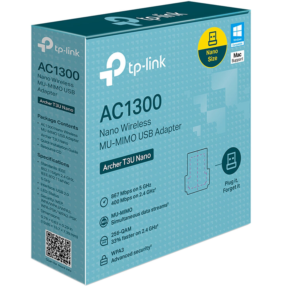 TP-Link Archer T3U Nano AC1300 Wireless Dual-Band Wi-Fi USB Adapter