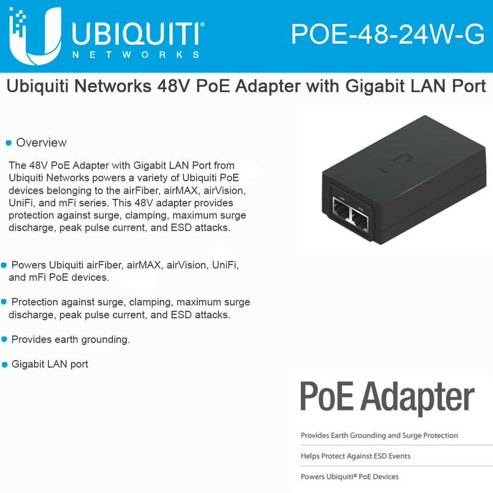 UBIQUITI POE ADAPTER 48V