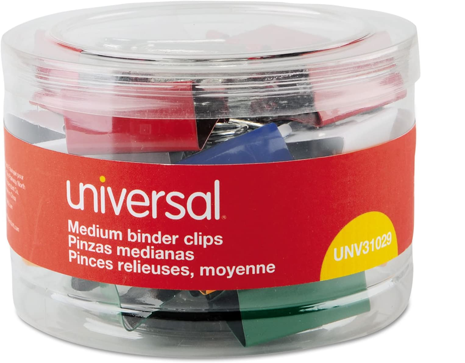 Universal 31029 Medium Binder Clips, 5/8-Inch Capacity, 1 1/4-Inch Wide ...