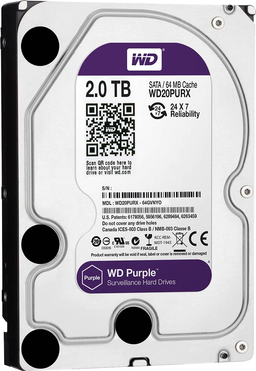 Western Digital 2TB WD Purple Surveillance Internal Hard Drive HDD ...