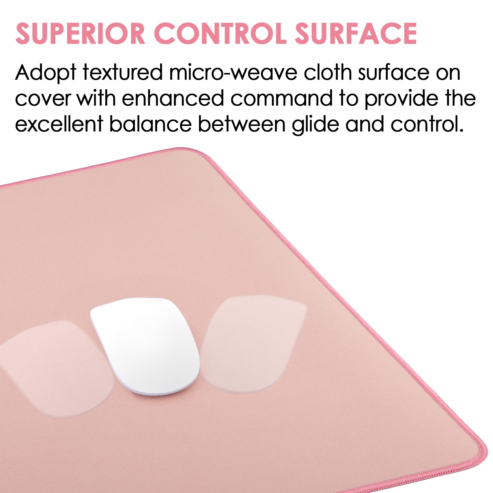 KTRIO Large Gaming Mouse Pad with Stitched Edges, Non-Slip Base (31.5 x ...