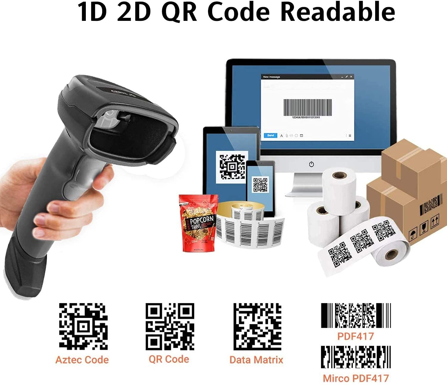 Zebra DS2208 Series Handheld 1D and 2D Imager with USB Cable, DS2208-SR