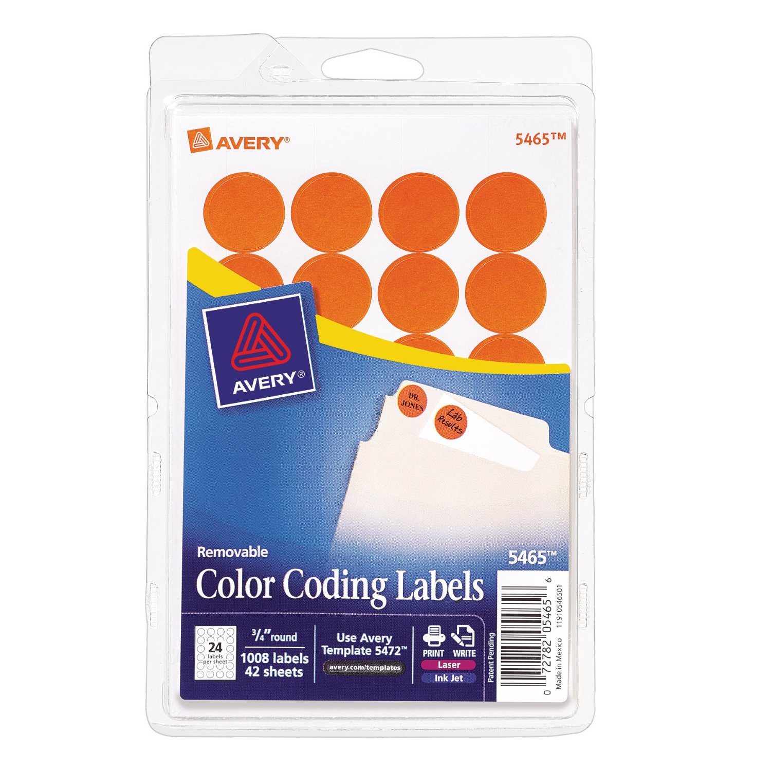 AVE COLOR CODING LBLS 3/4 L-BL